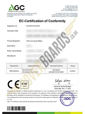 Certifications | HOVERBOARD® UK